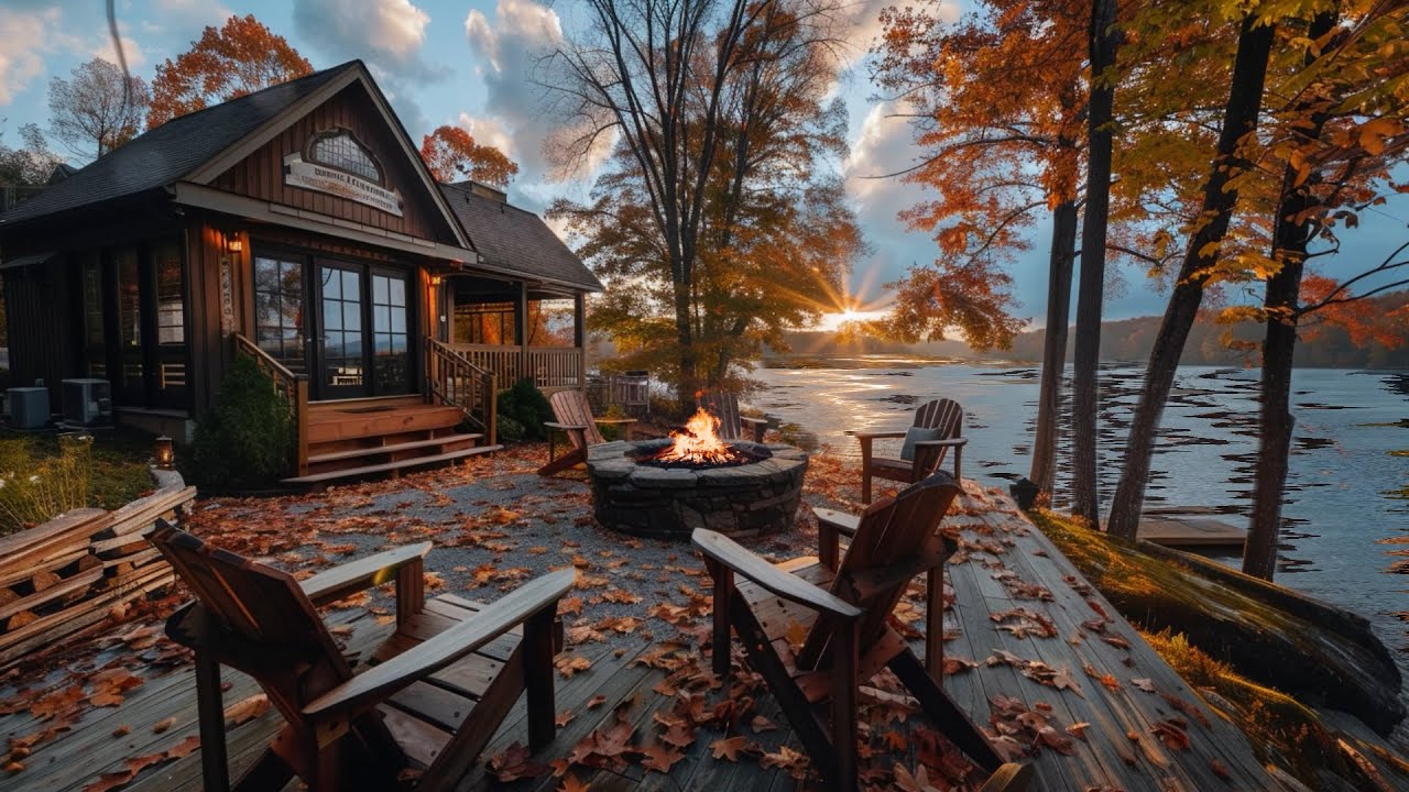 Cozy Ambient with Relaxing Lakeside and Cozy Fire Pit for Relaxation ...