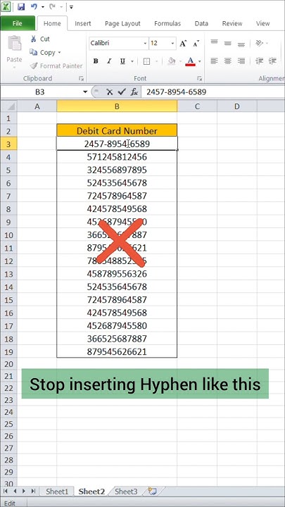 How to Insert hyphens in numbers #exceltips #exceltricks #exceltutorial - YouTube