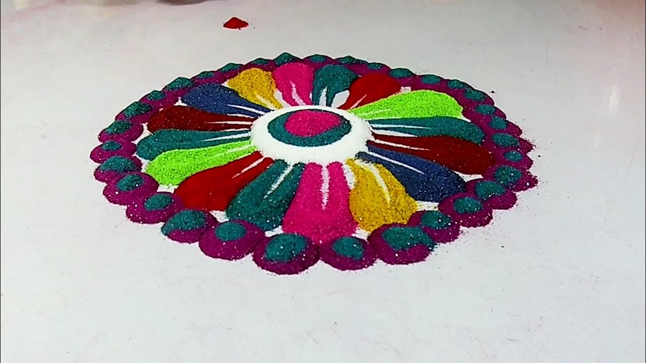 Beautiful Rangoli circle Design - YouTube