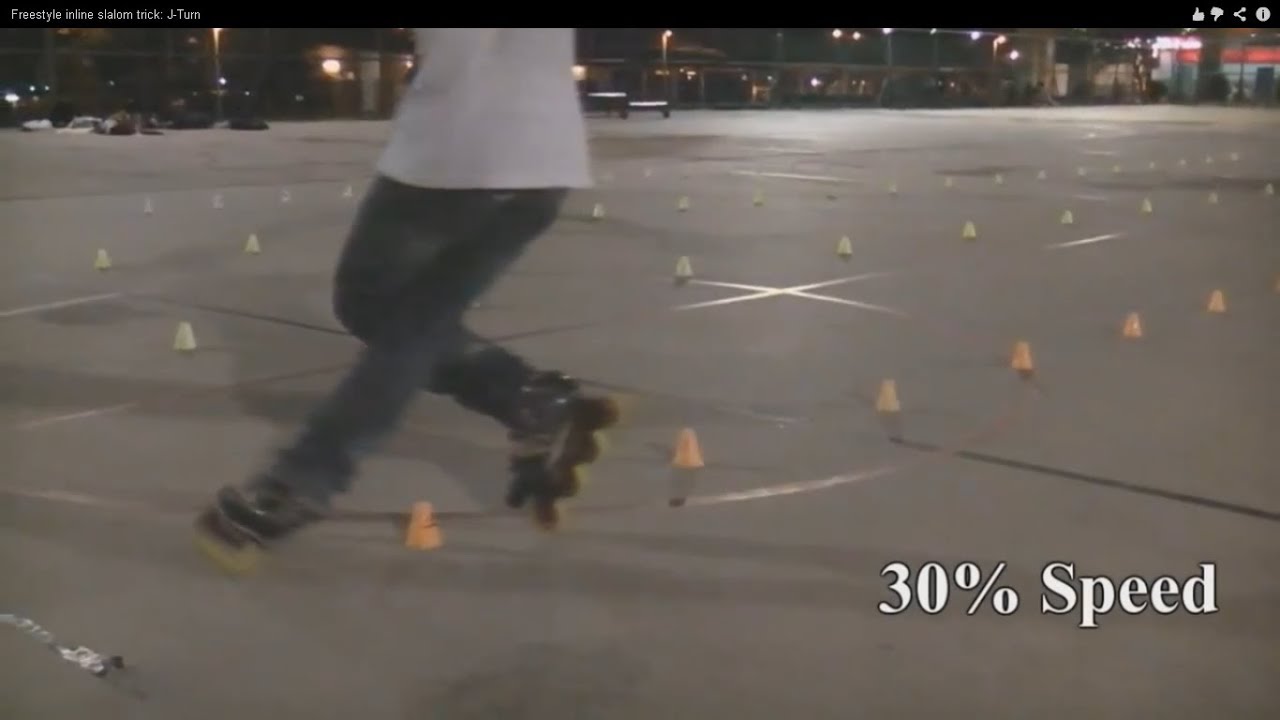 Freestyle inline slalom trick: J-Turn - YouTube