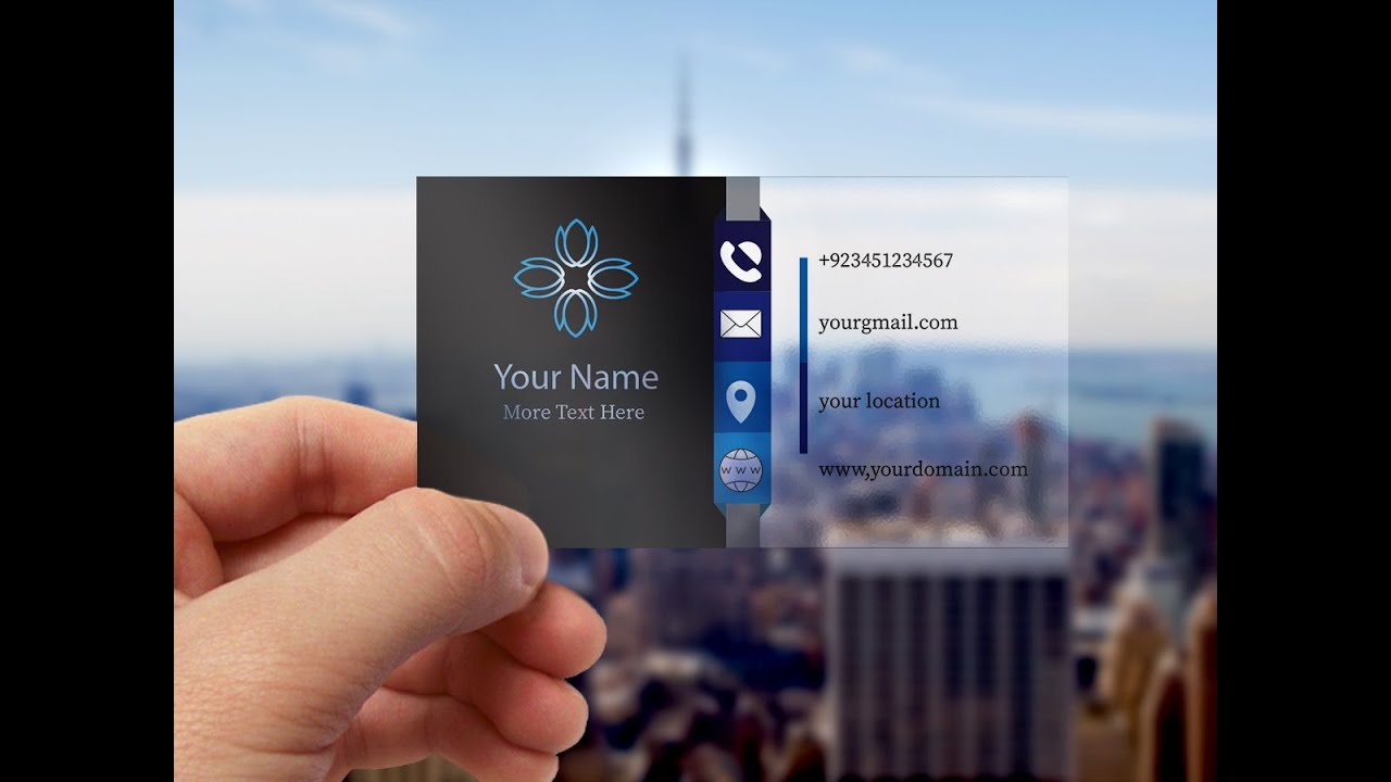how to design transparent business card tutorial | Graphics DLX - YouTube