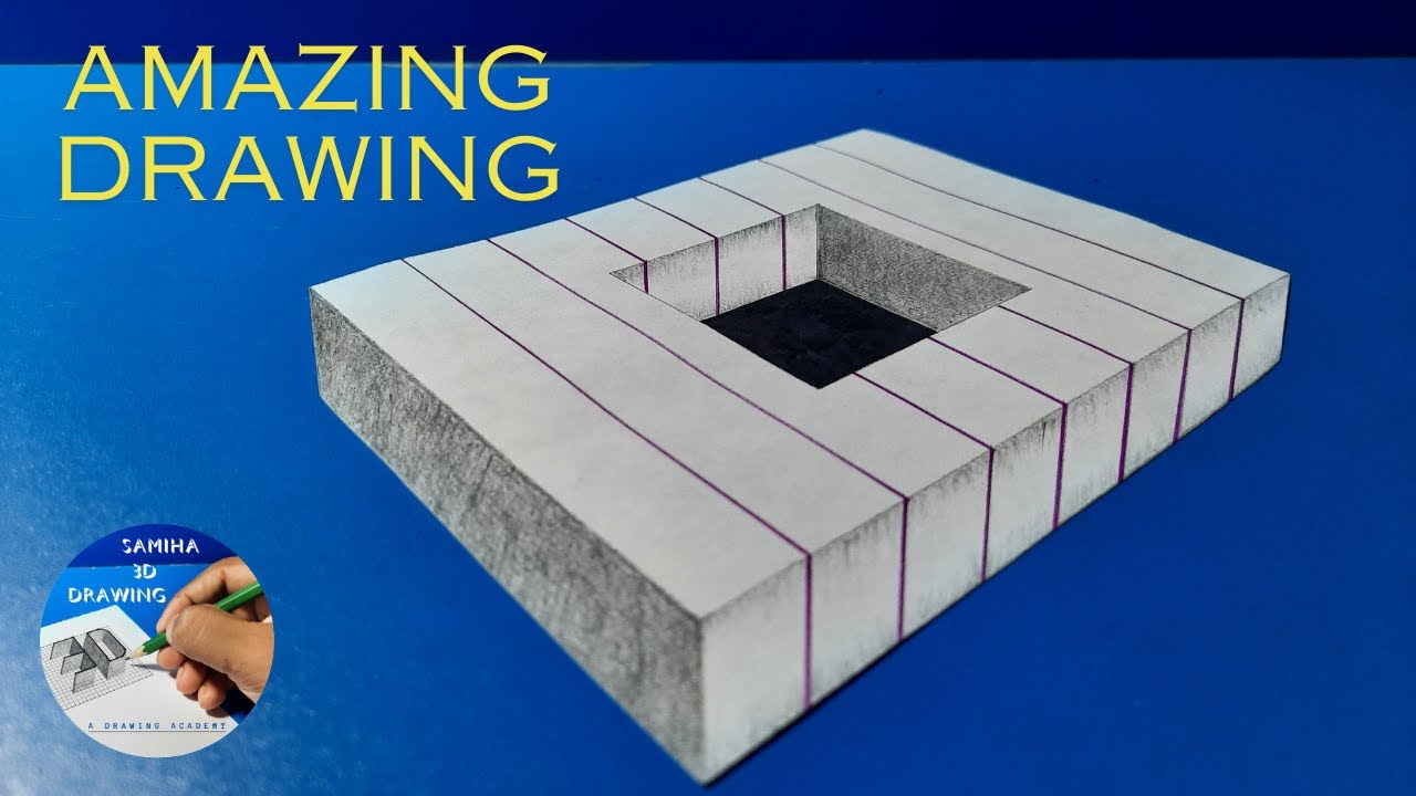How to Draw a Square Hole | 3D Trick Art on Paper | Samiha 3D Drawing ...
