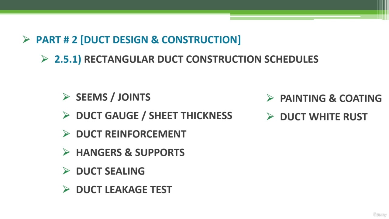 Rectangular Duct Construction Schedules as per SMACNA (Course link in ...
