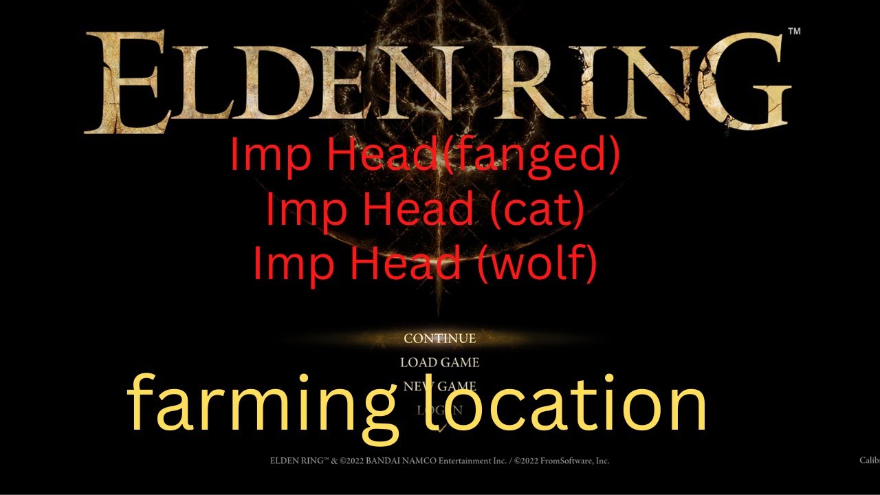 ELDEN RING, Imp Head, fanged, wolf, cat, farming location, - YouTube
