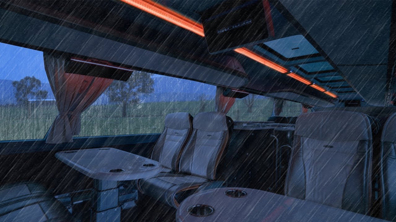 White Noise Bus Driving In The Rain Sounds To Fall Asleep - Rain Noises ...