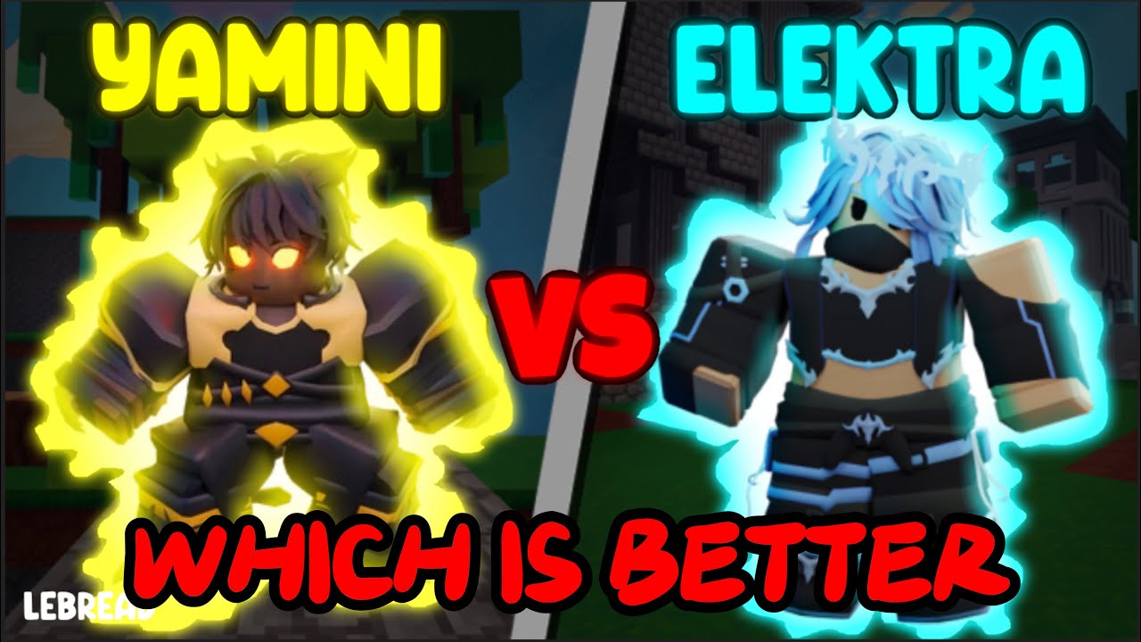 Yamini VS Elektra kit in Roblox Bedwars - YouTube