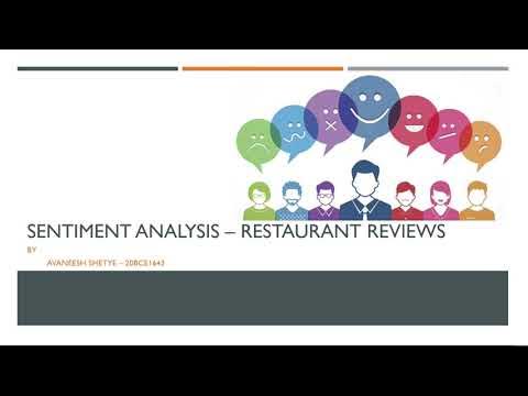 Sentiment Analysis of Restaurant Reviews - CSE4022 NLP Review 1 - YouTube