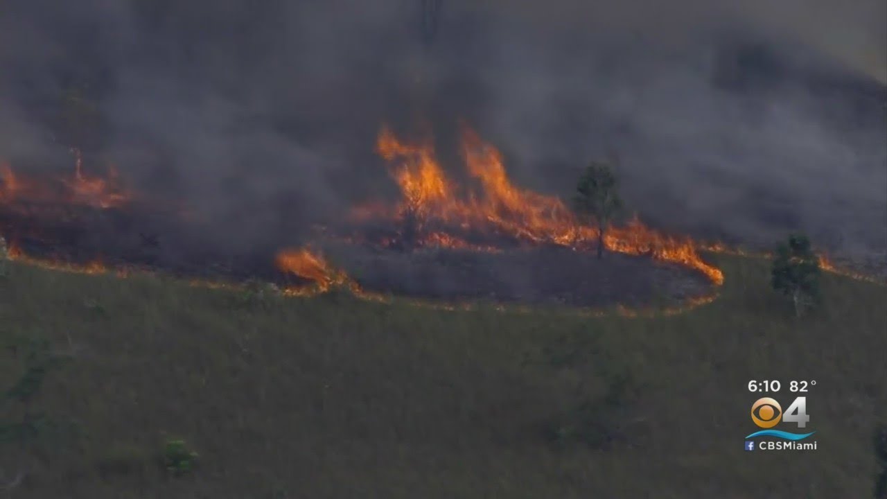 Brush Fire Continues To Burn Near Homestead - YouTube