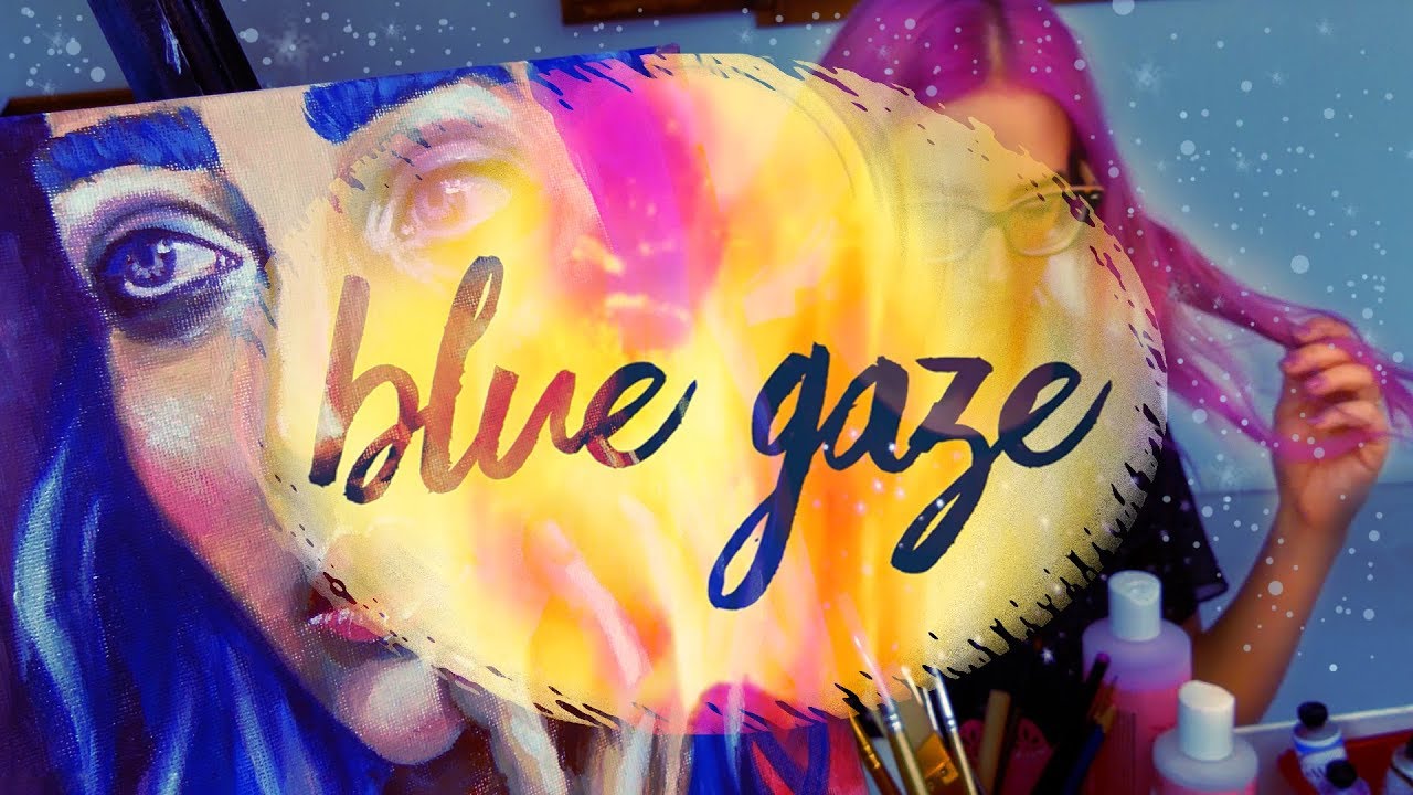 "Blue Gaze" Acrylic Portrait Painting ♥ SOLD ♥ - YouTube