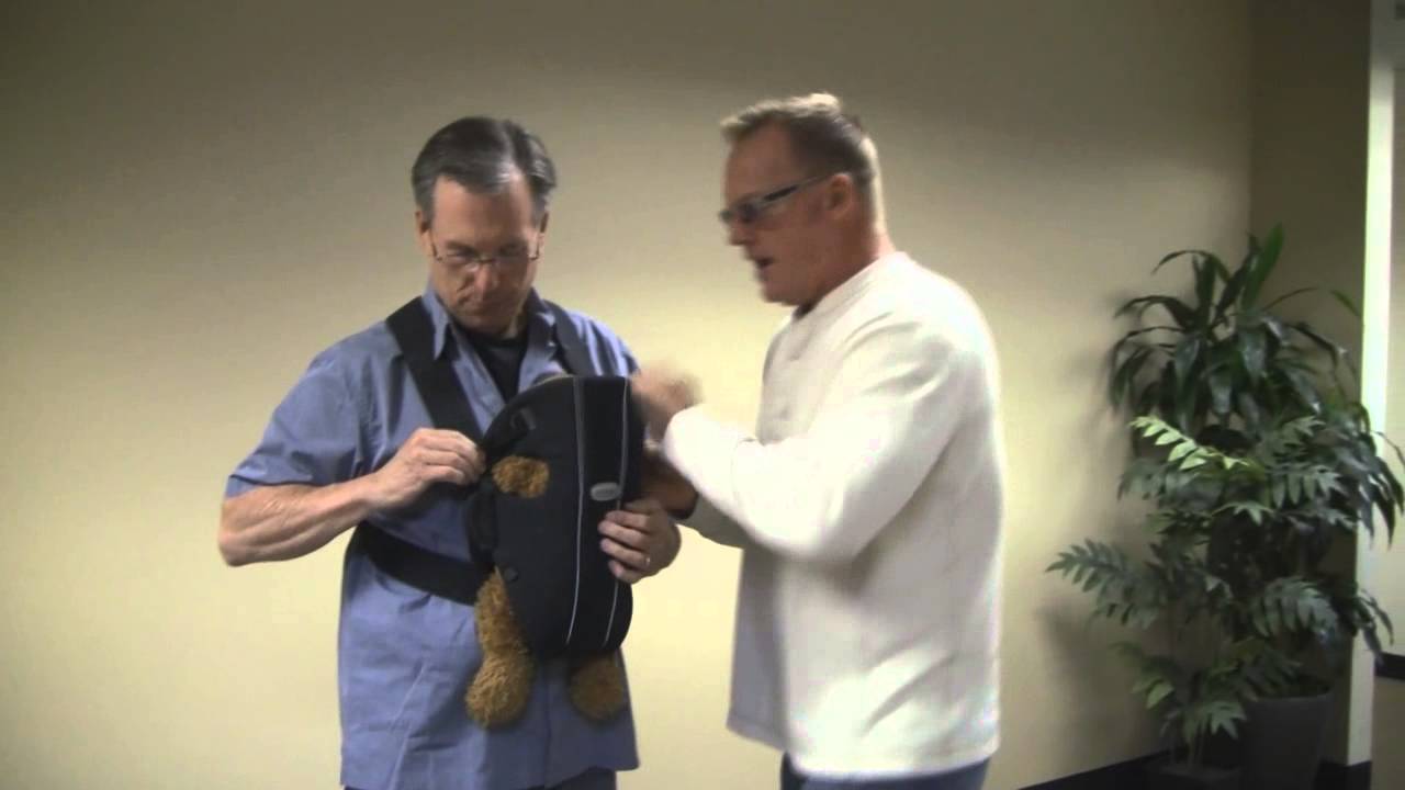 Don O'Neill teaches Grandpa Tony how to use a Baby Bjorn - YouTube