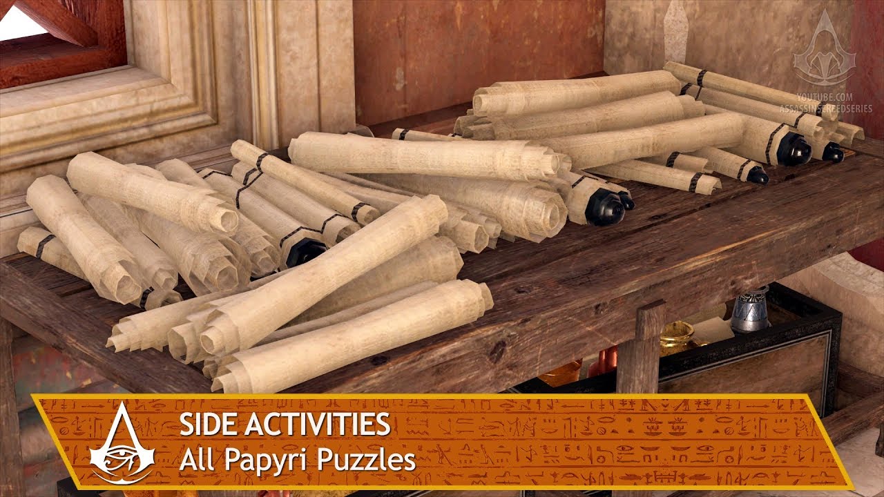 Assassin's Creed Origins - Side Activities - All Papyri Puzzles - YouTube