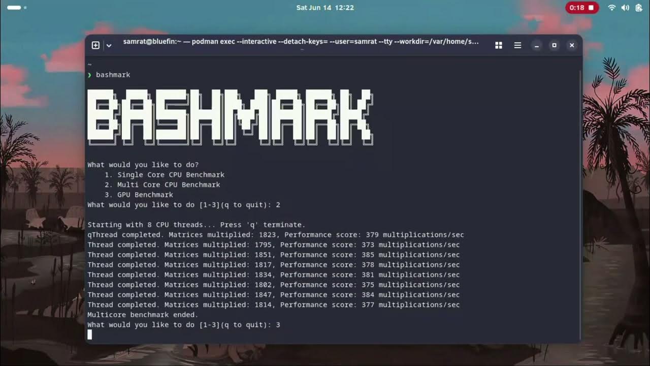 Introducing Bashmark - a command line based benchmarking utility. - YouTube