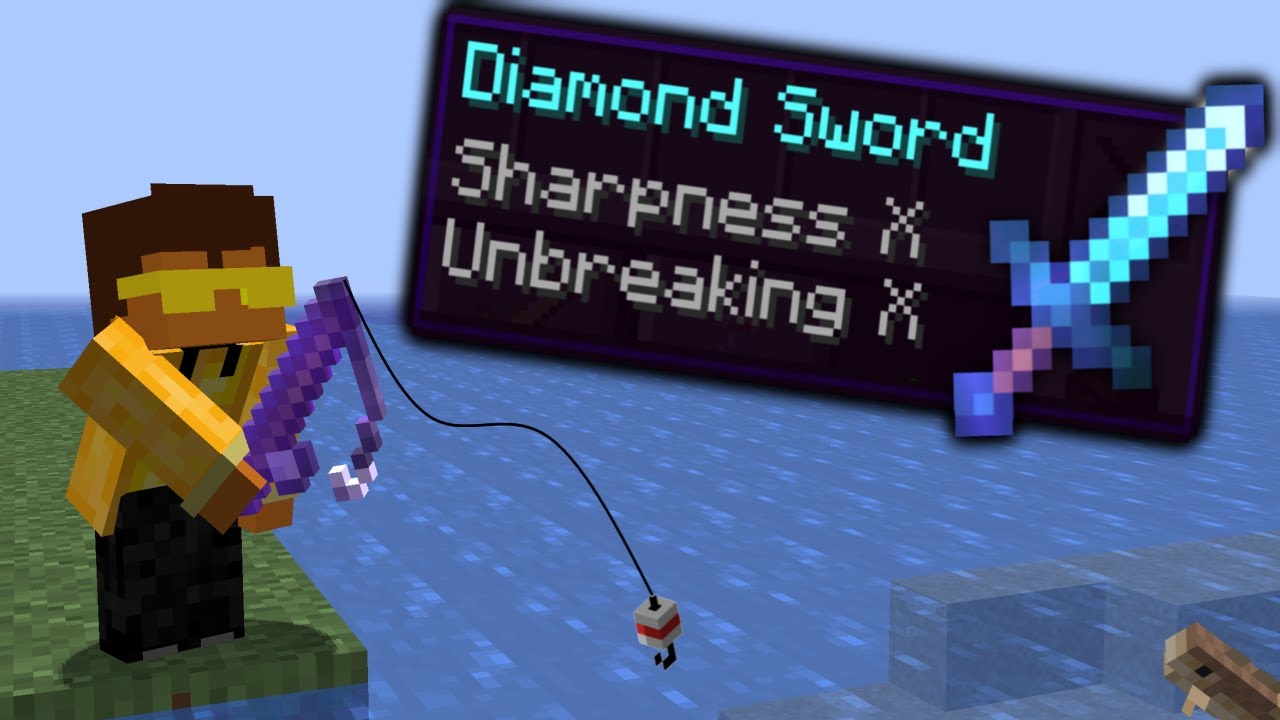 Minecraft, But Fishing Drops OP Items... - YouTube