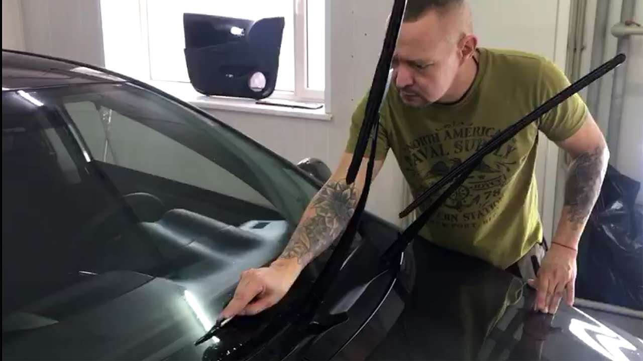 How to install tint on front car windshield. Auto detailing: window ...