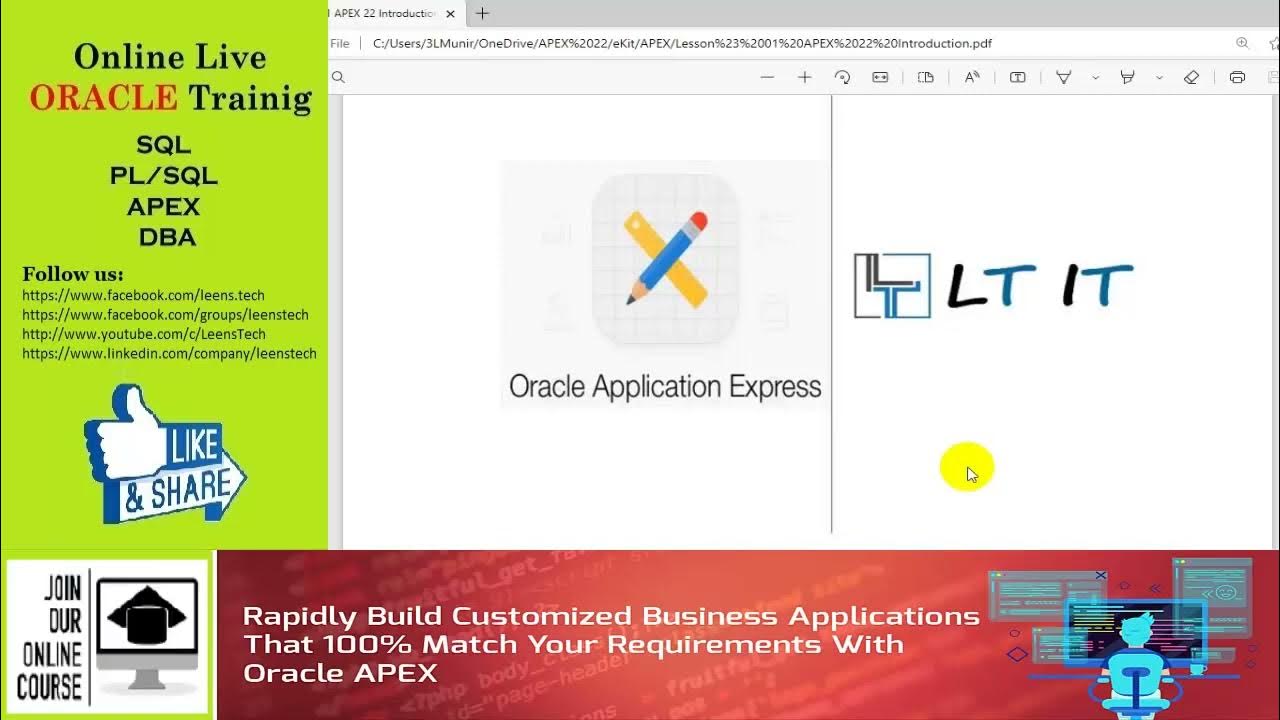 Web Application Development using Oracle APEX 22.2 Online Live Training ...