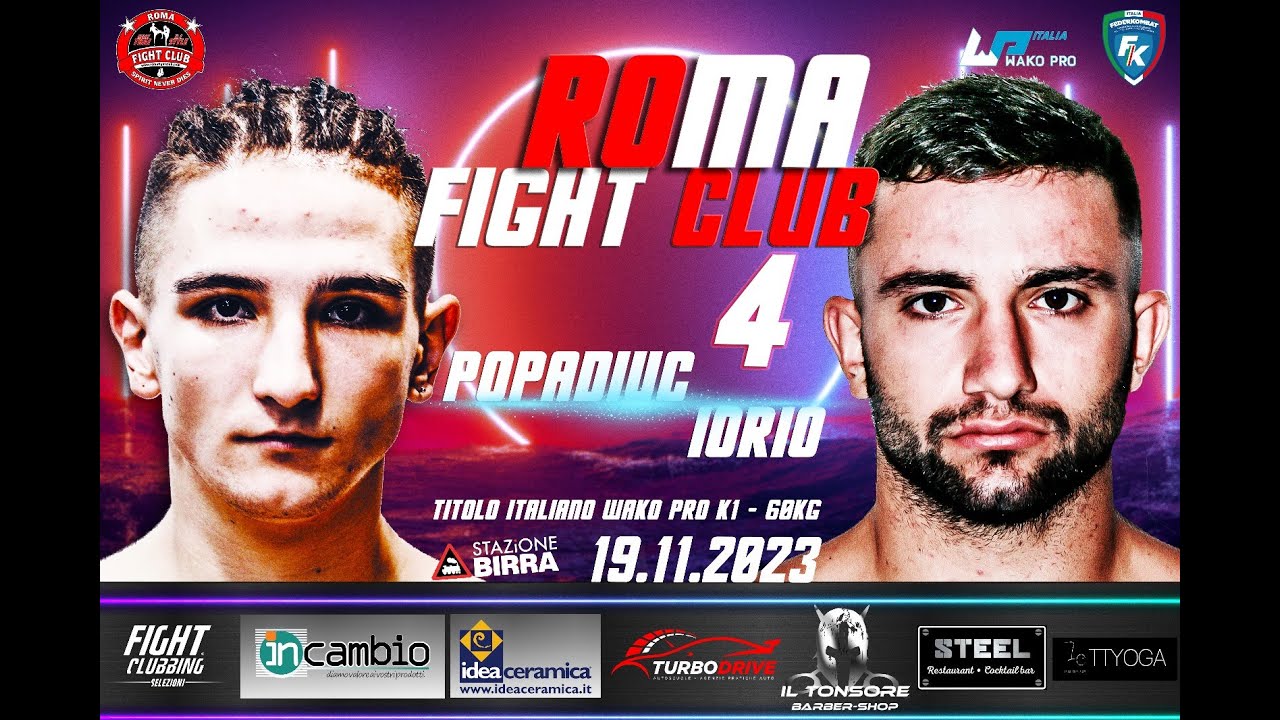 Roma Fight Club 4 - Promo Main event: titolo italiano wako PRO -60Kg K1 ...