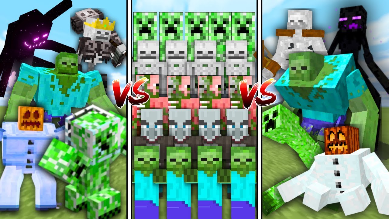 VANILLA MOBS vs EVOLVED MOBS vs MUTANT MOBS in Minecraft Mob Battle ...