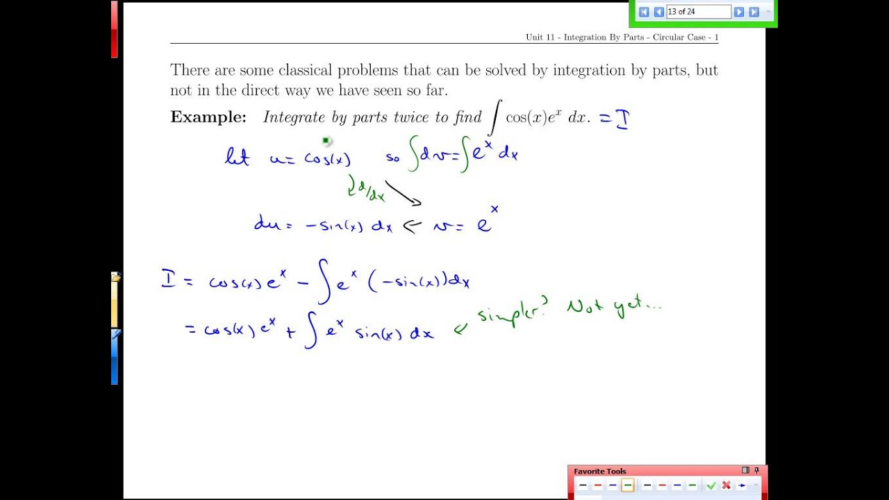 Unit 11-4 Integration By Parts - Circular Case - YouTube
