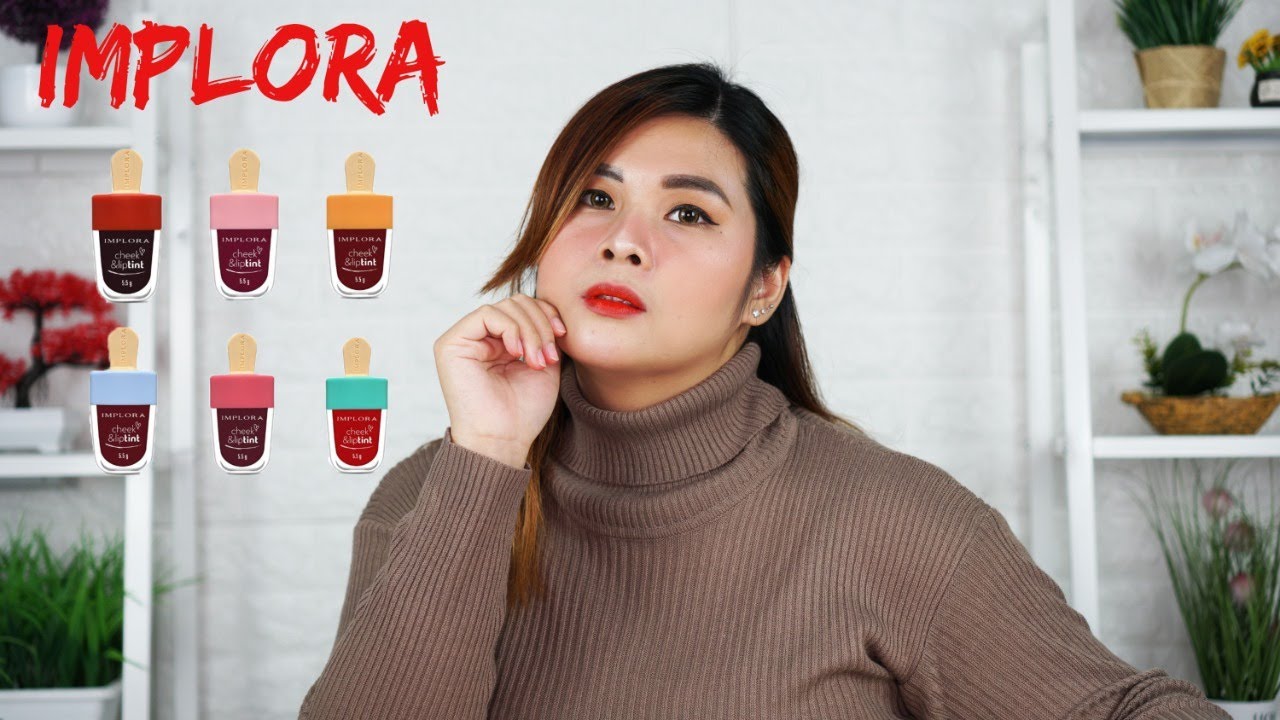 REVIEW DAN SWATCHES SEMUA WARNA IMPLORA CHEEK N LIPTINT - YouTube