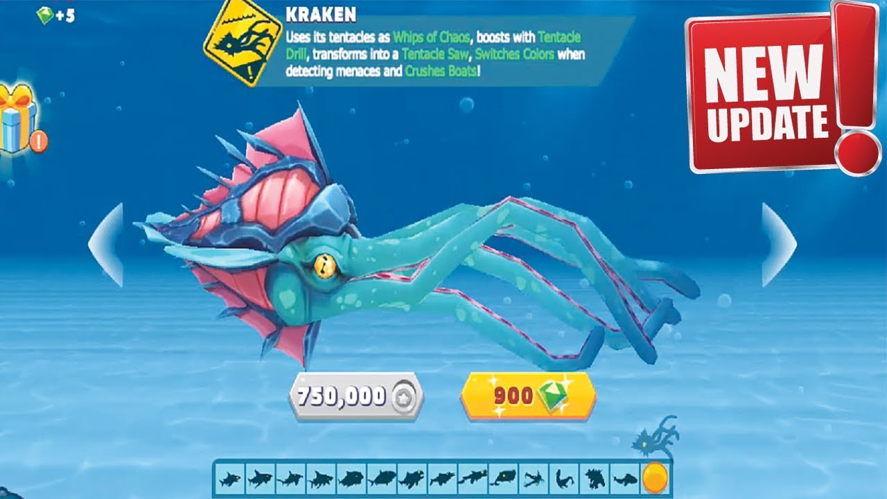 Hungry Shark Evolution New Update: Kraken Shark and All Shark Unlocked ...