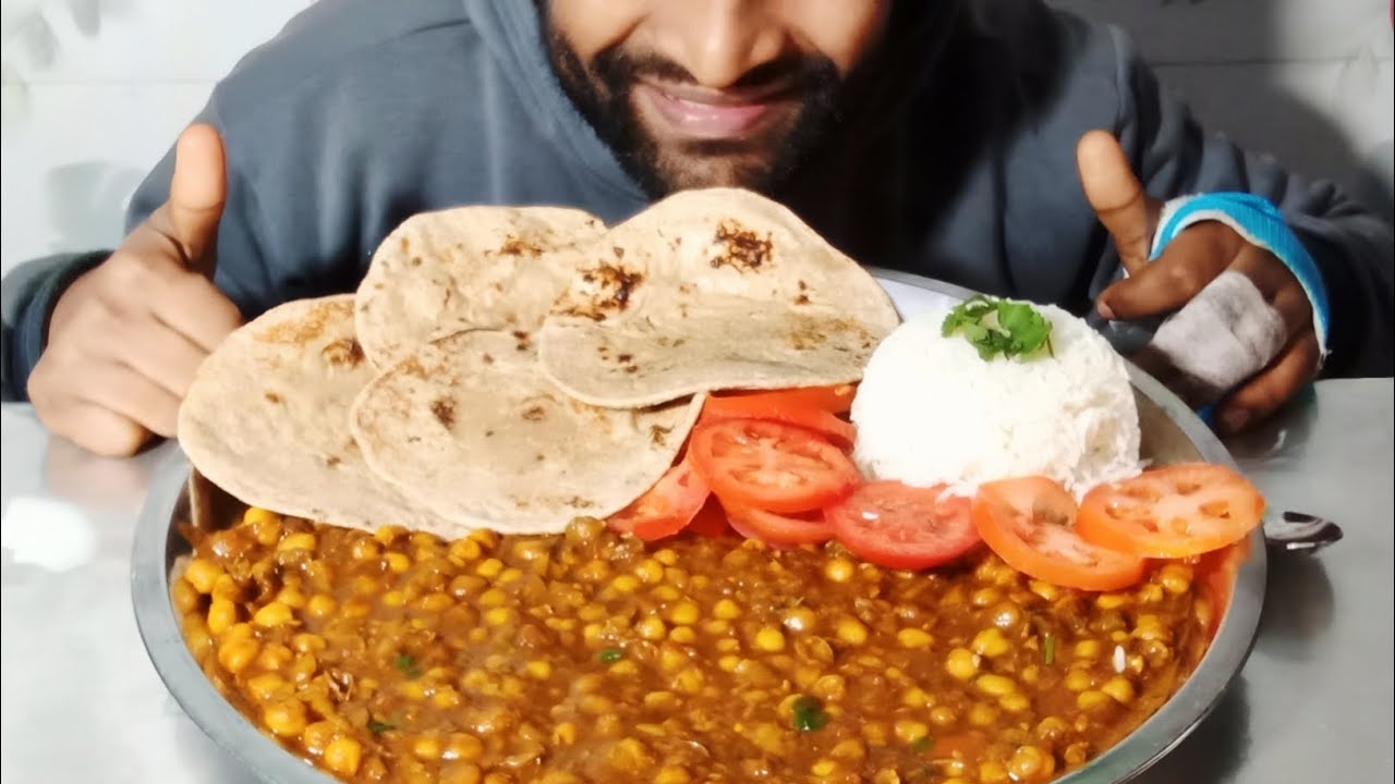 Masala Chole With Chawal And Roti eating | chatora ki duniya | Indian ...