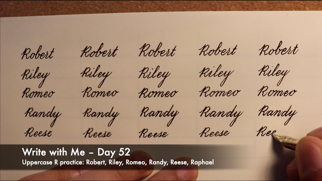 Improve Cursive Handwriting Day 52 | Practice With Me | popular names ...