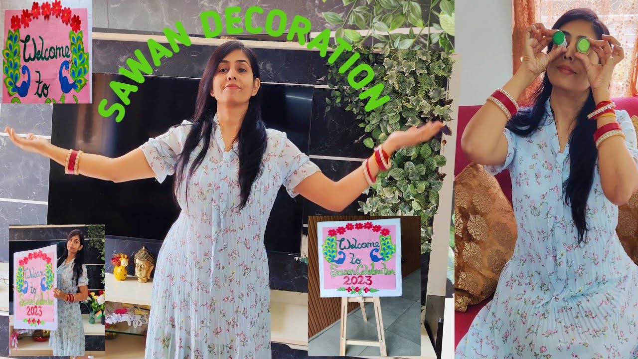 DIY Sawan & Teej Celebration Decoration Idea | How to decorate an ...