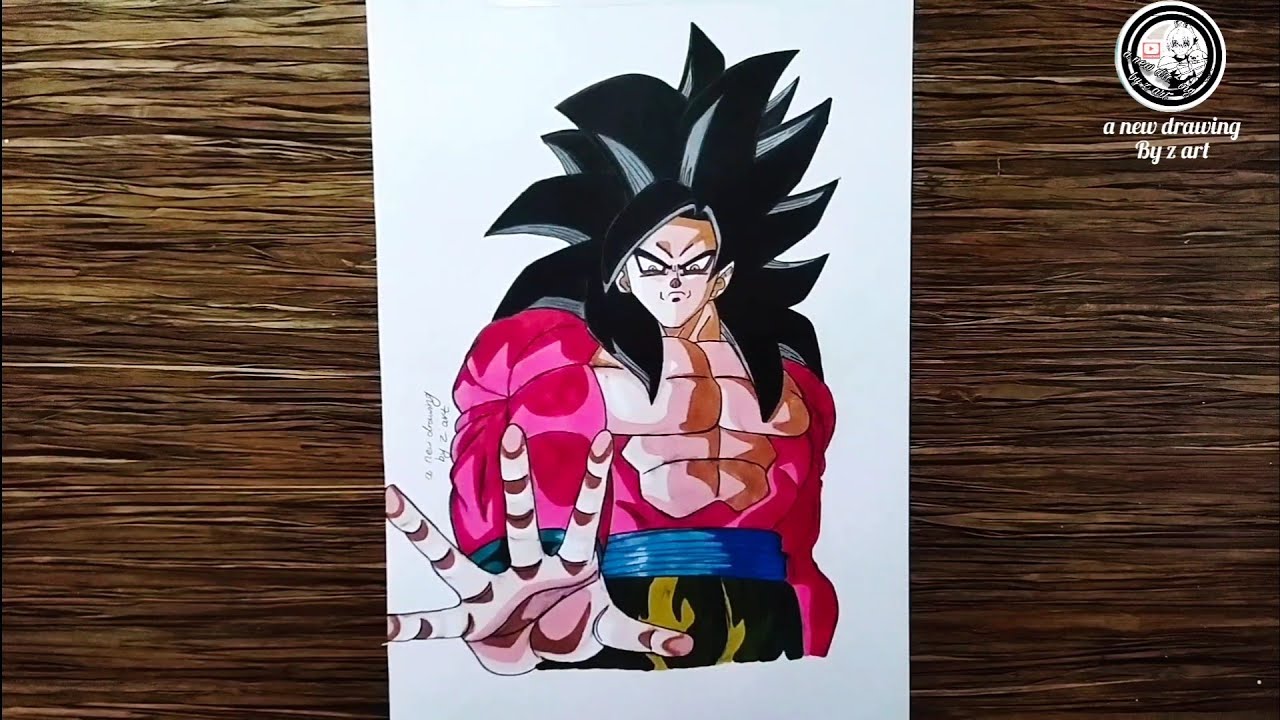 how to draw goku ssj4 with colour | goku ssj4 drawing tutorial| how to ...