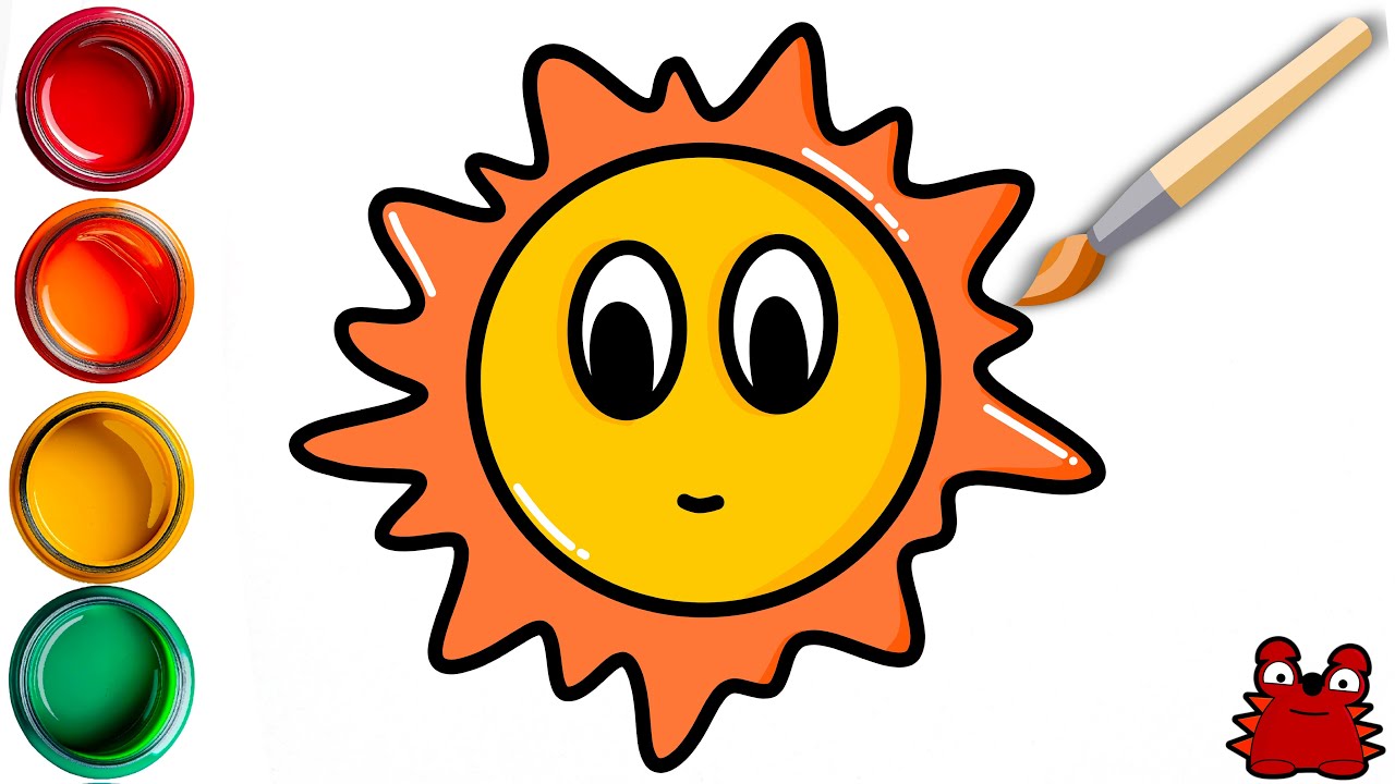 HOW TO DRAW THE SUN — drawing and coloring for kids —SPIKY - YouTube