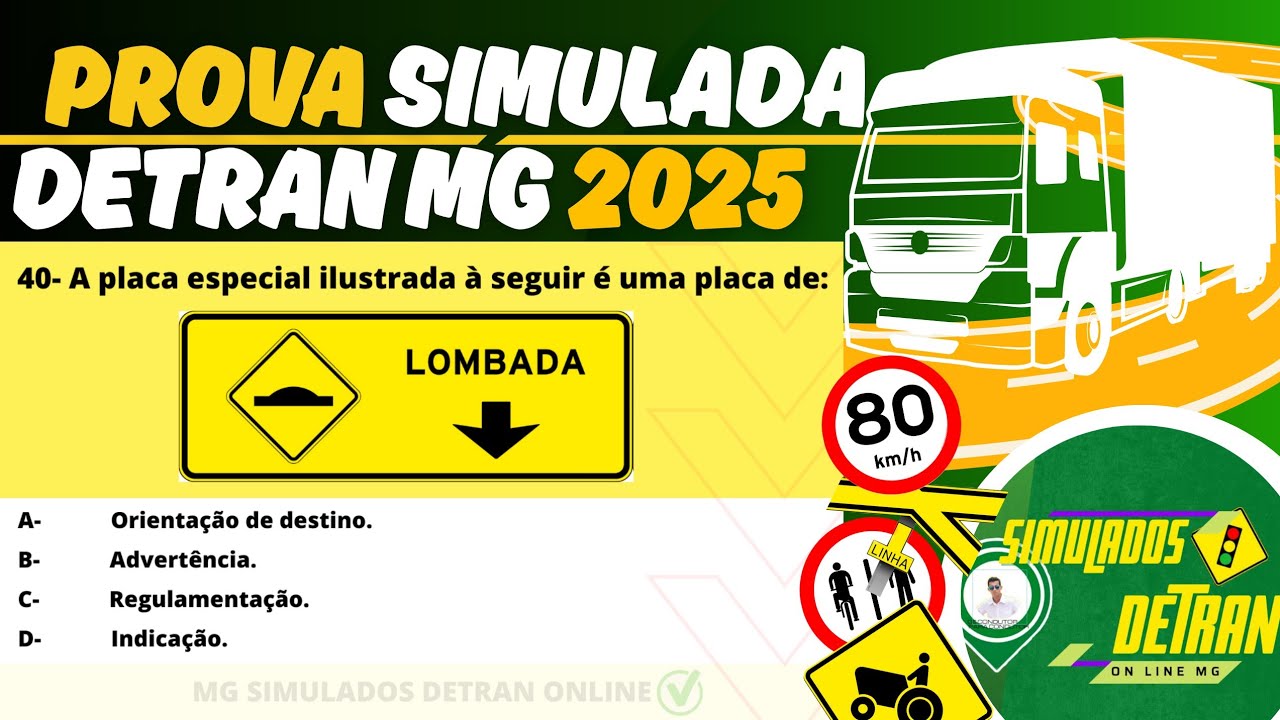 PROVA SIMULADA DO DETRAN 2025 - Questões da PROVA TEÓRICA DO DETRAN ...