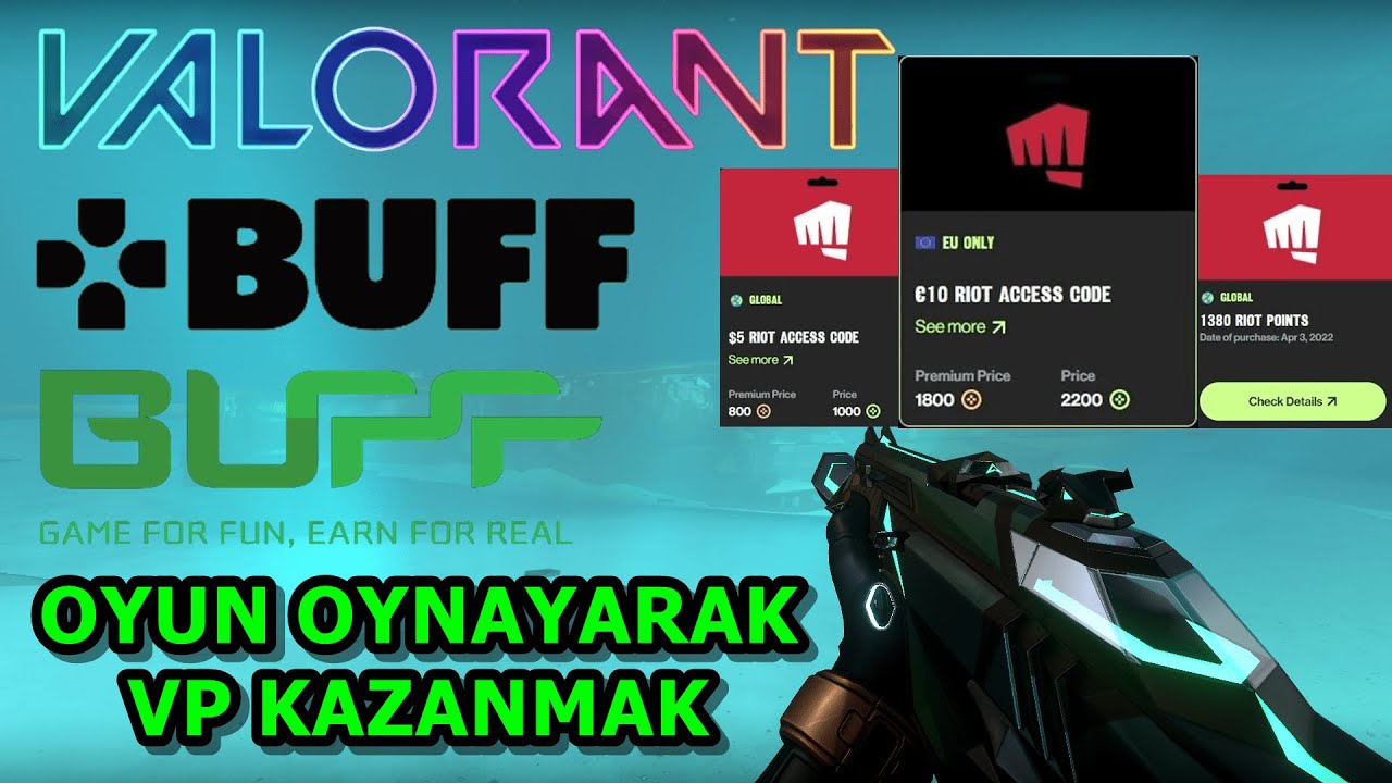 BUFF GAME'DEN OYUN OYNAYRAK ÜCRETSİZ VALORANT PUANI (VP) KAZANMAK! €10 Riot Puanı - 1000 VP ...