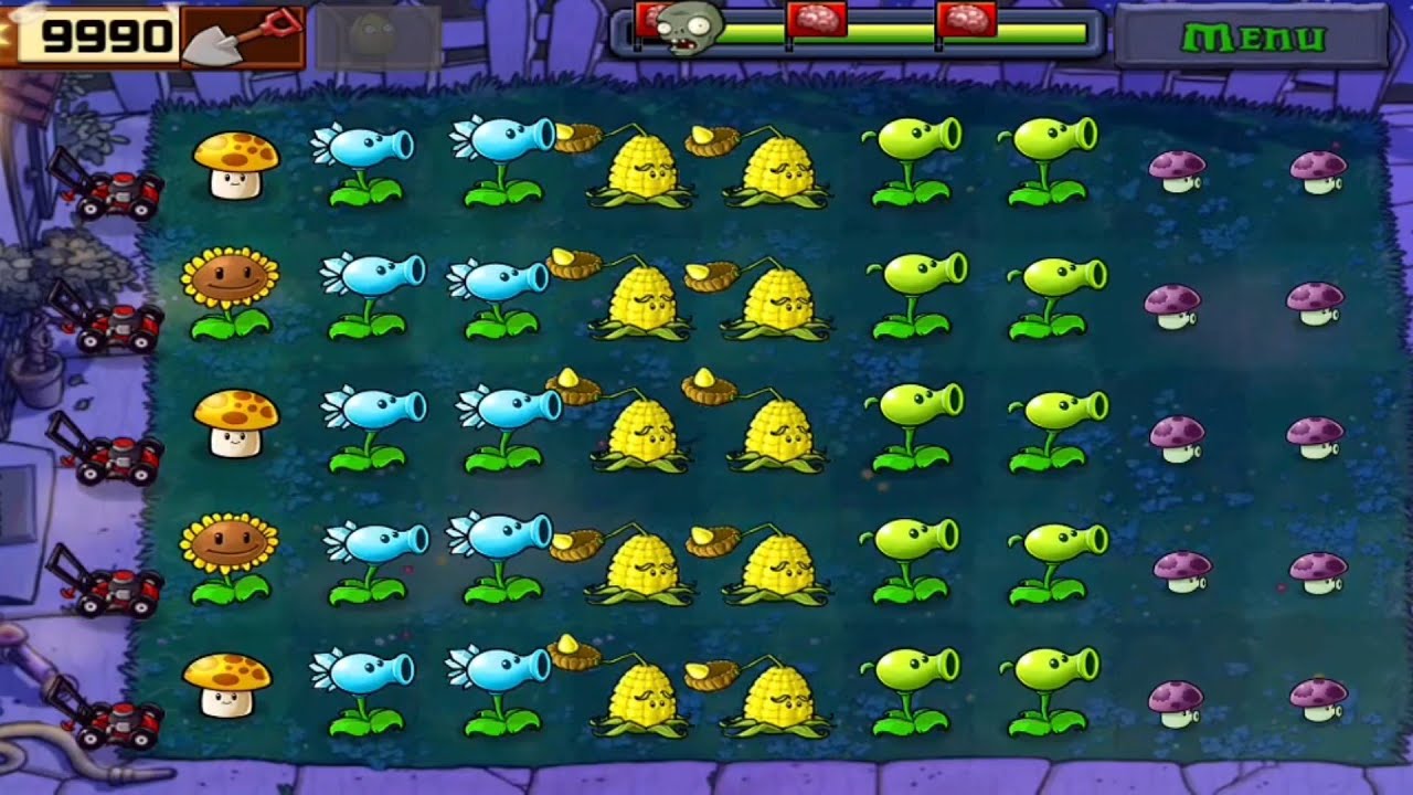 Pvz Gameplay • Adventure Series • Snow Pea & Peashooter + Kernel-pult ...
