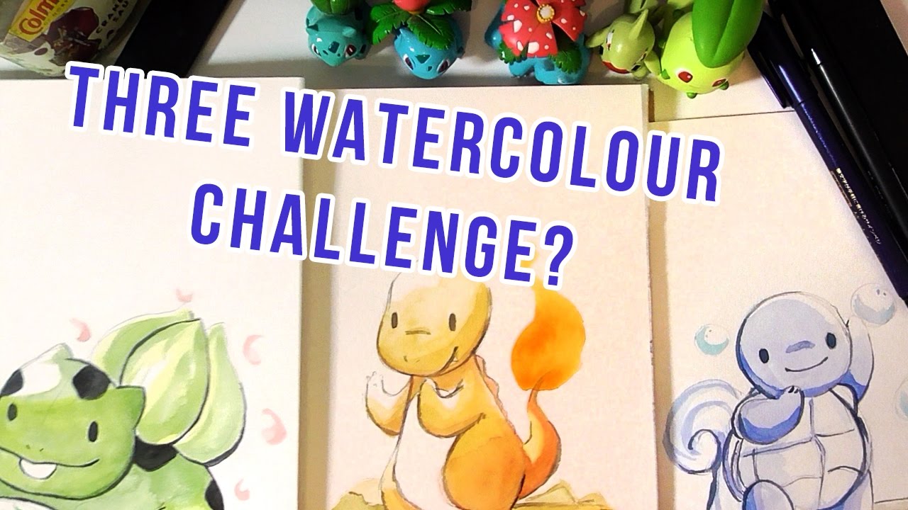 THREE WATERCOLOUR CHALLENGE (sort of!) - Realtime Watercolour Painting ...