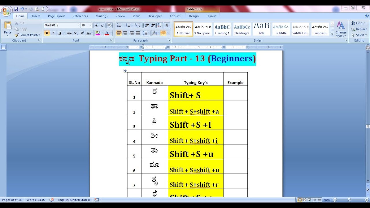 Kannada Typing Part 13 l Kannada Typing For Beginners l how do Wride ...