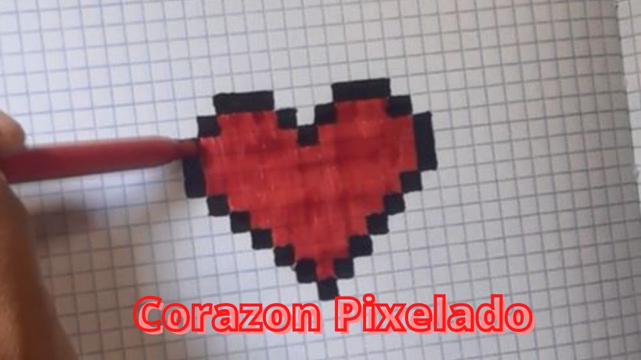 Dibujo de corazón pixelado - YouTube
