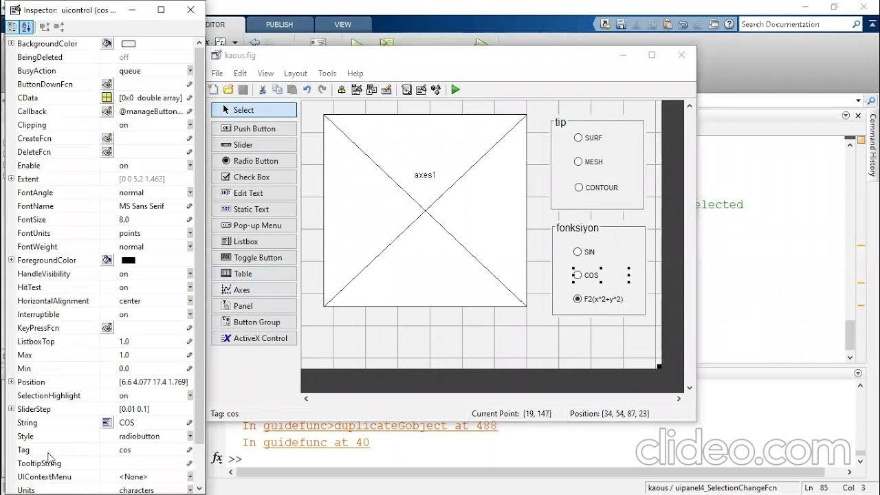 matlab gui ile grafik çizdirme - YouTube