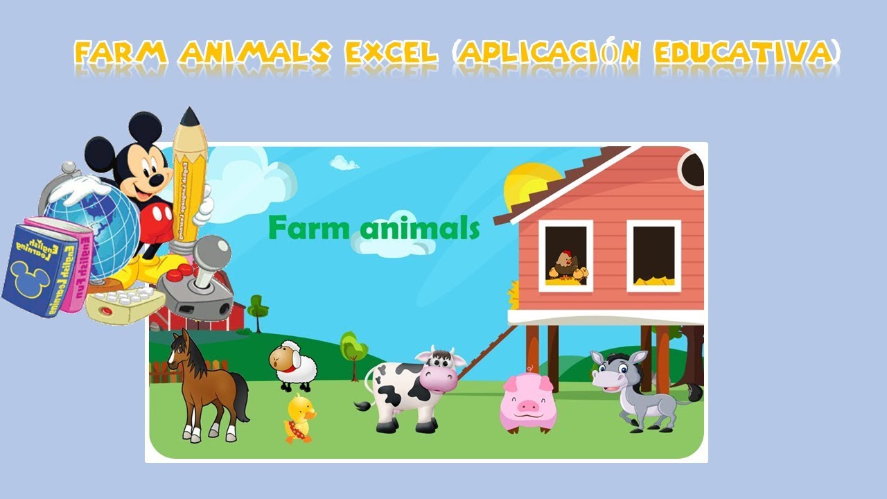 FARM ANIMALS EXCEL APLICACION EDUCATIVA - YouTube