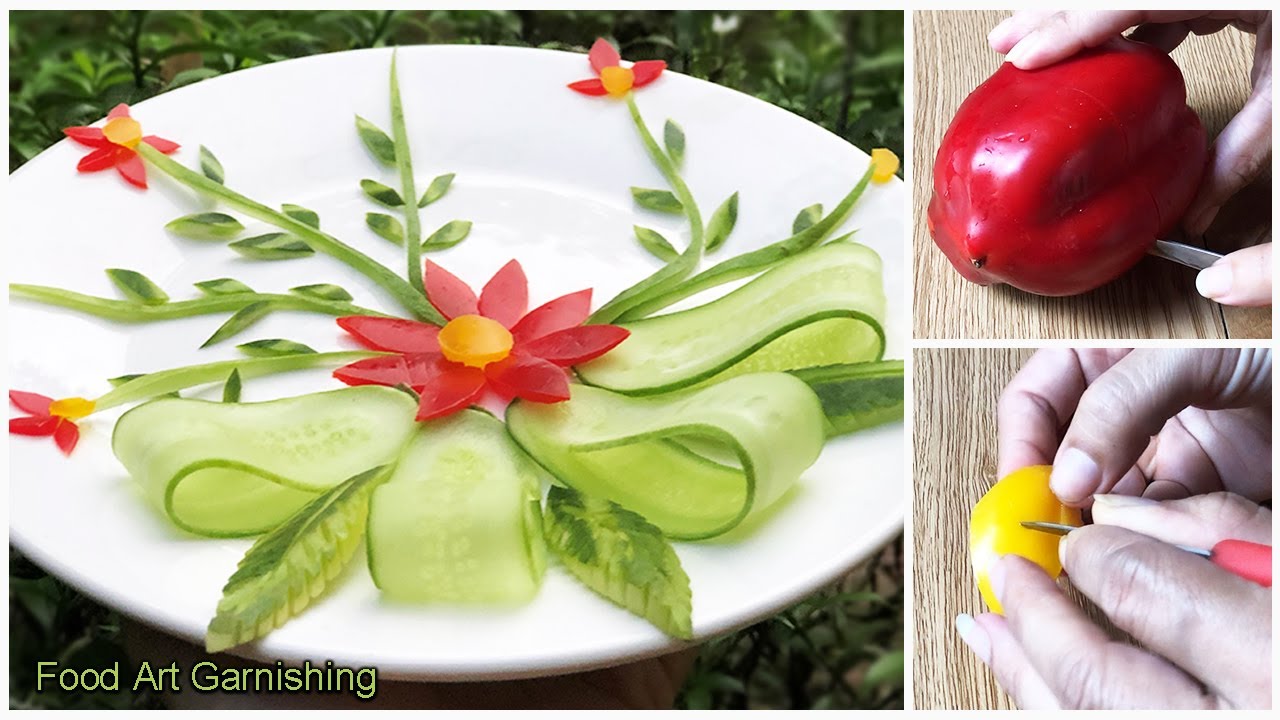 Eye-catching Vegetable Carving Garnish | Food Art Garnishing - YouTube