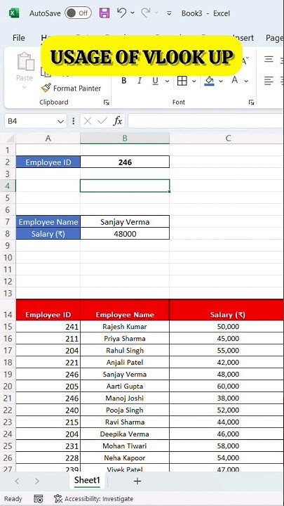 Excel Magic -Usage Of Vlookup To Fetch Data - YouTube