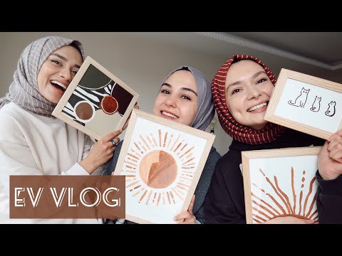 KARANTİNA GÜNLERİMİZ | KIZ KARDEŞ ATIŞMALARIMIZ 🤪 | EVİME TABLOLAR YAPTIK🎨
