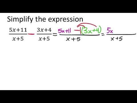Adding and Subtracting Rational Expressions (MATH 1010 Unit 5 Lesson 2 ...