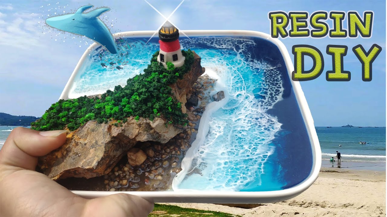 Lighthouse on the cliff，Epoxy Resin Art| DIY 樹脂環氧【Epoxy DIY】 - YouTube