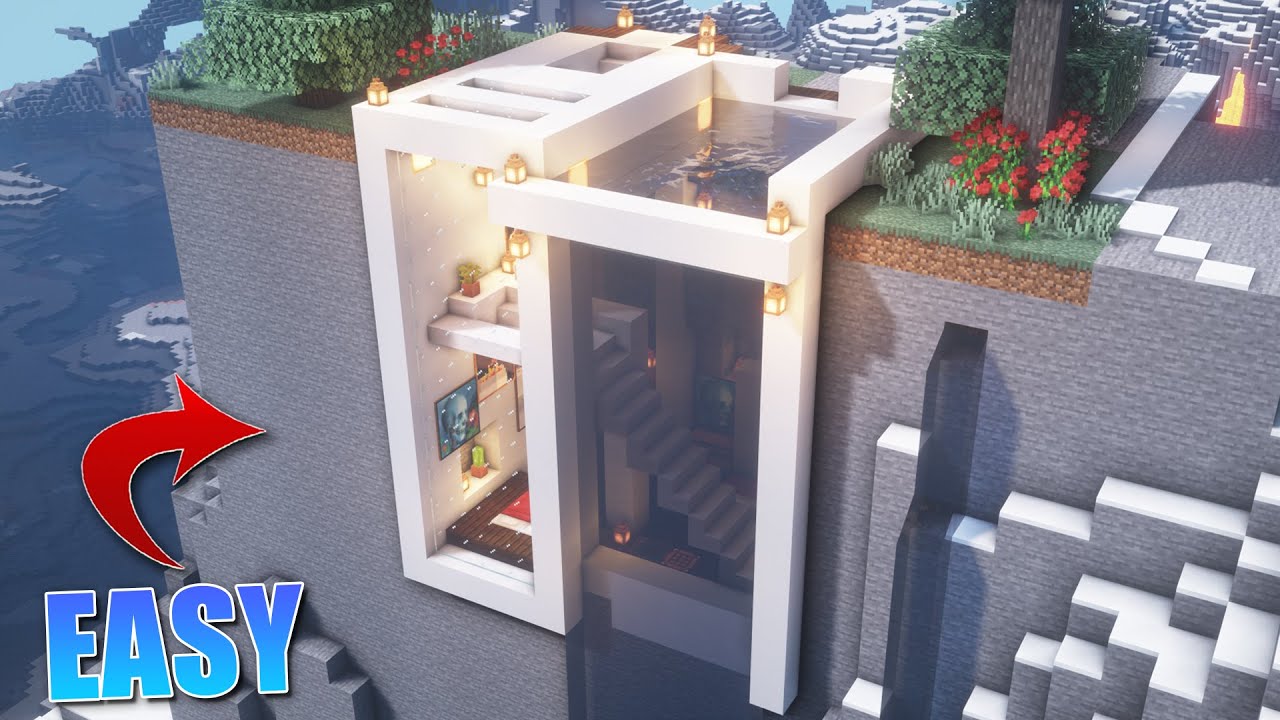 How to Build a Mountain House - Minecraft House Tutorial | Modern House ...