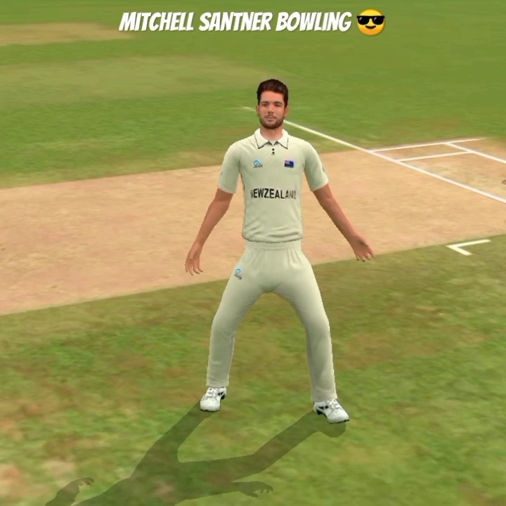Mitchell Santner Bowling 🔥 #mitchellsantner #santner #spin #spinbowling ...