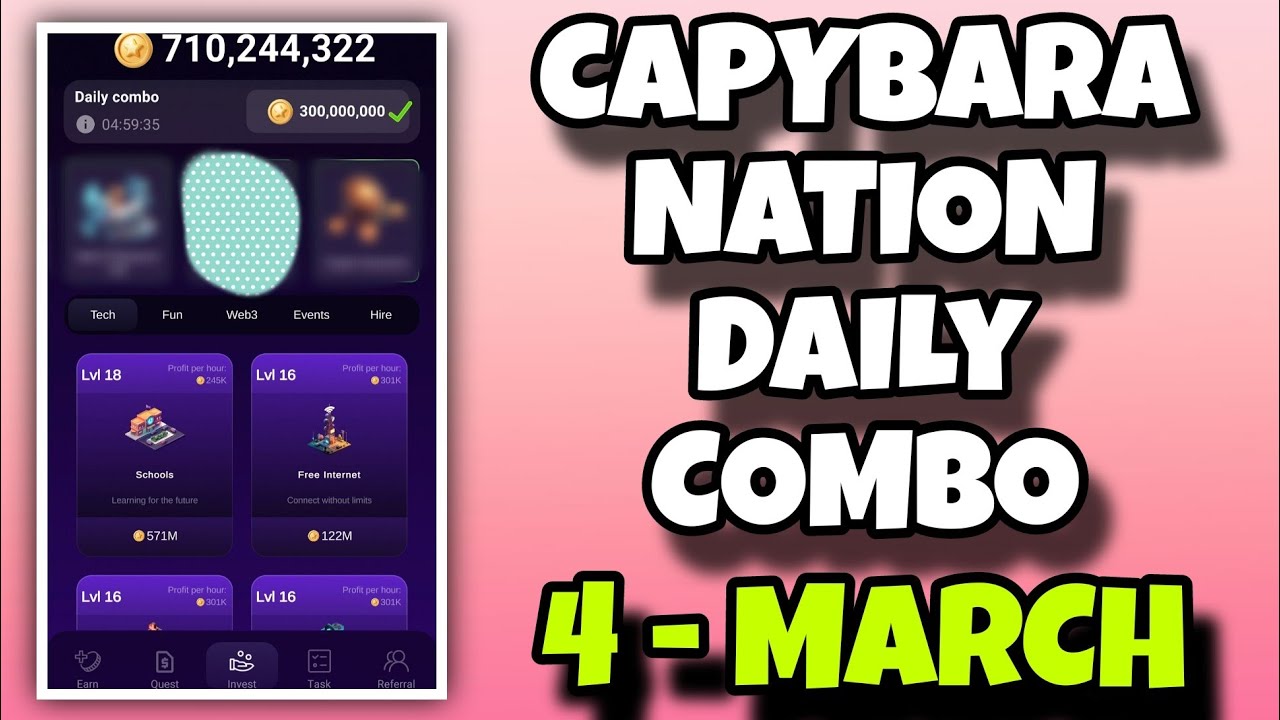 Capybara Nation Daily Combo 4 March | Today Capybara Nation Daily Combo ...