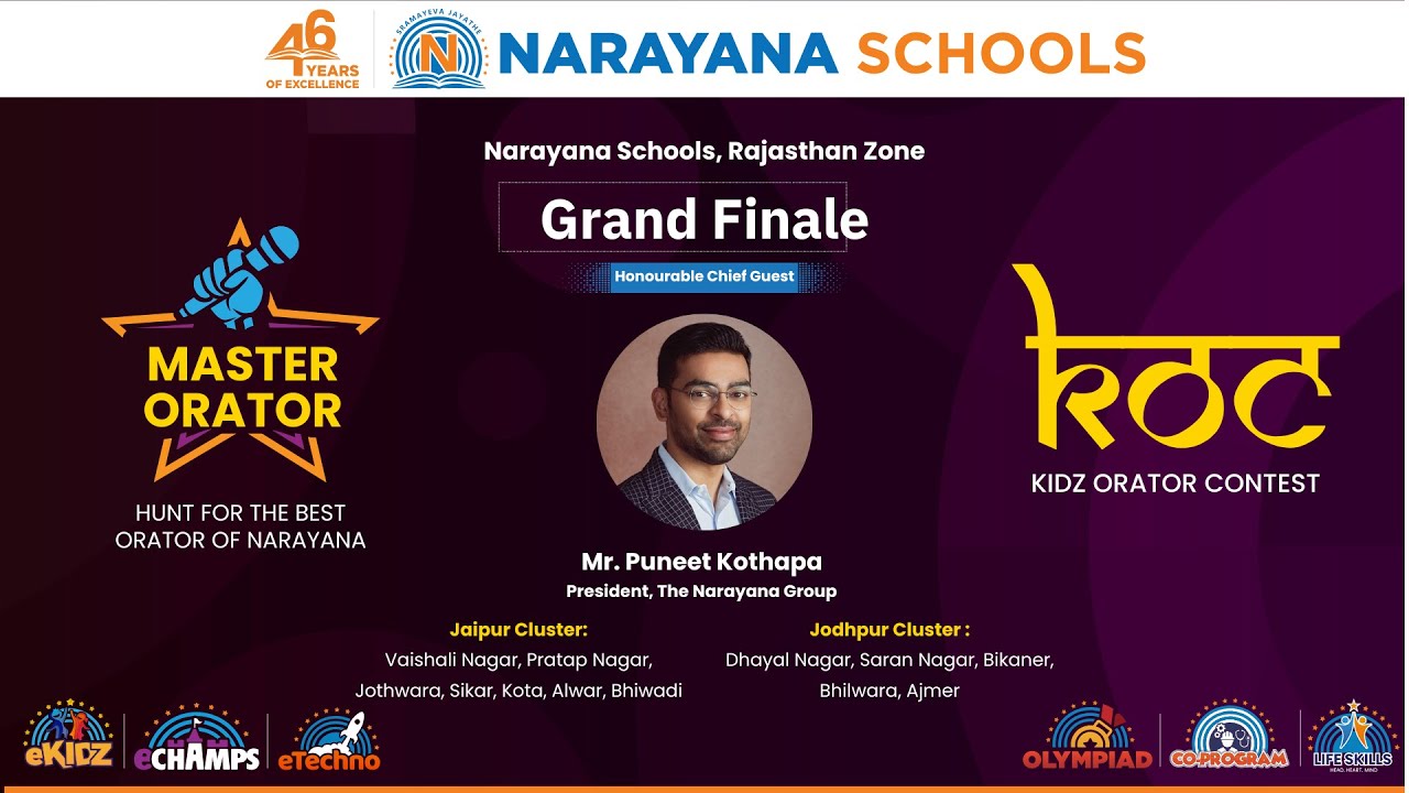 NARAYANA SCHOOLS, RAJASTHAN | MASTER ORATOR CONTEST (MOC) AND KIDS ...