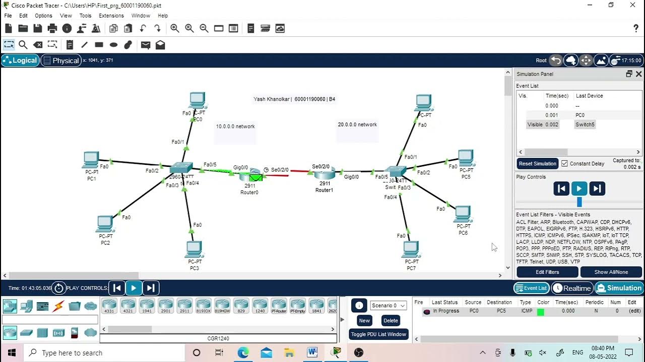Cisco packet tracer output - YouTube