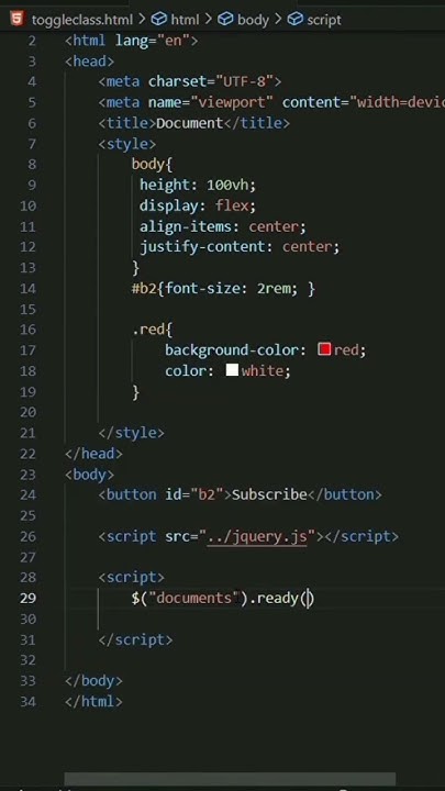 Javascript Jquery Toggle Class Event || #htmlcss #javascript #coding #jquery #shorts # ...