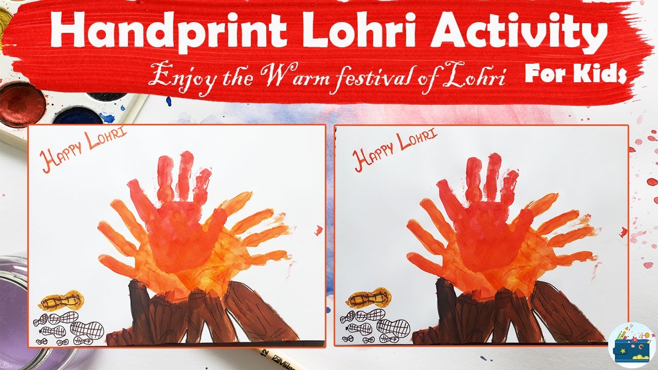 HandPrint Lohri Activity for Kids || INDIAN FESTIVAL Activity - YouTube
