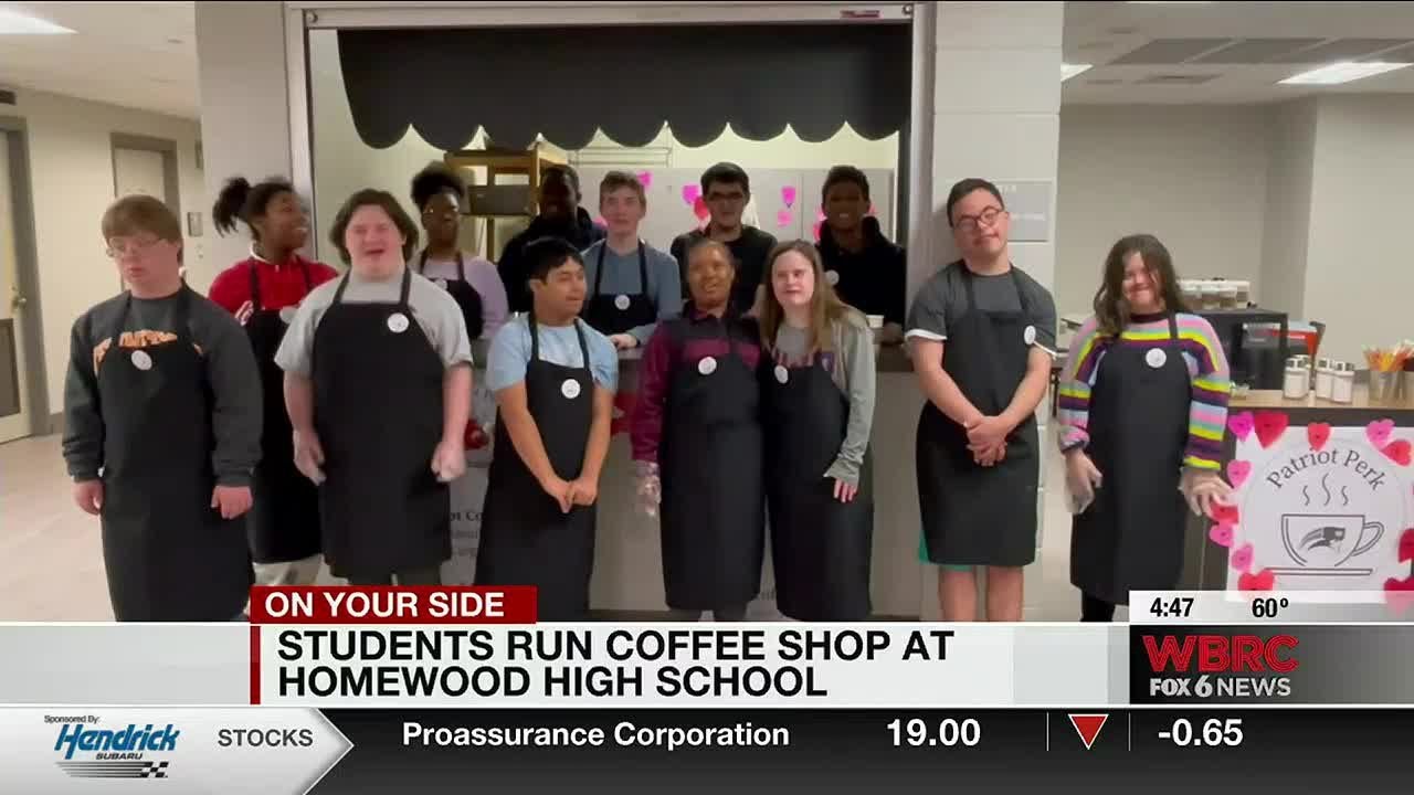 Students run coffee shop at Homewood High School - YouTube